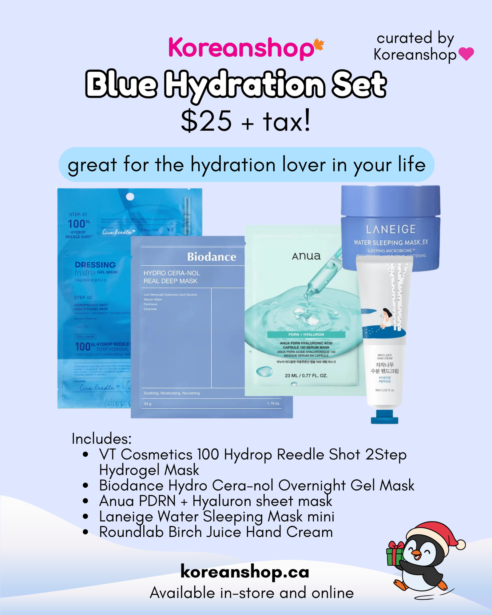 Blue Hydration Set with gift box - Korean shop
